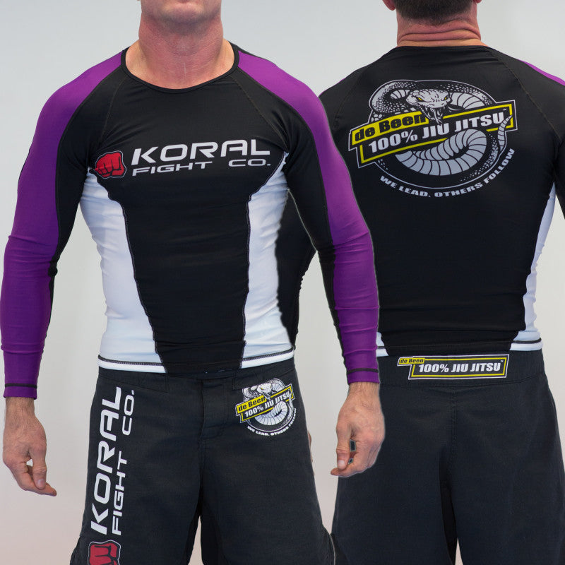 Koral Compression Rash Guard Purple Long Sleeve – de Been 100% Jiu ...